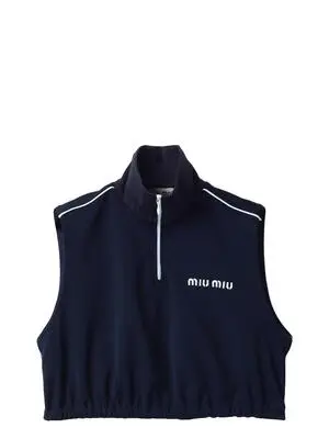 Miu Miu Technical Jersey Top - Navy