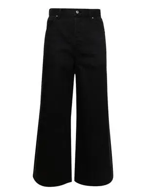 Alexander Wang Surge Coated Low Rise Wide Leg Jean - Black
