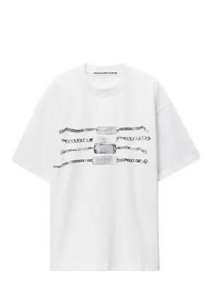 Alexander Wang Short Sleeve Tee With Chain Graphic - White