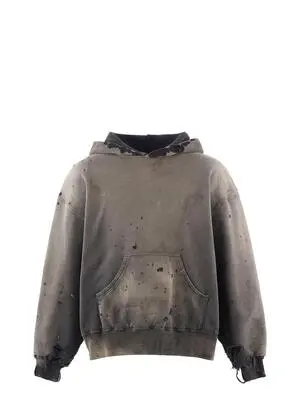 SAINT MXXXXXX Double Face Destroyed Hoodie - Black