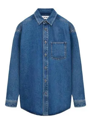 Loewe Anagram Overshirt Mid Denim - Blue