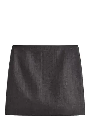 Cos Textured Cotton-blend Mini Skirt - Dark Grey