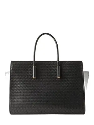 Bottega Veneta Barbara Intrecciato Leather Tote - Black