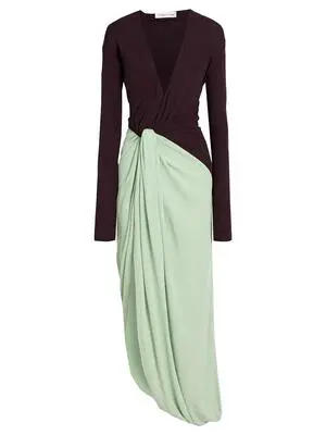 Victoria Beckham Draped Two-tone Jersey Maxi Dress - Dark Purple