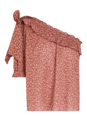 Ulla Johnson Alene One-shoulder Cotton Top - Antique Rose