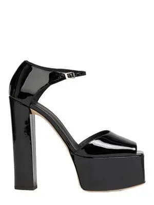 GIUSEPPE ZANOTTI Patent Leather Platform Sandals - Black