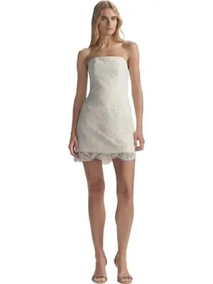 A.L.C. Eliana Strapless Lace Mini Dress - Ecru