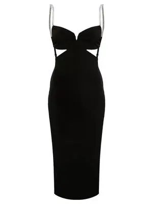 NISSA Open-back Jersey Midi Dress - Black