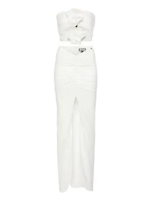 NISSA Floral-appliqué Skirt Set - Neutrals