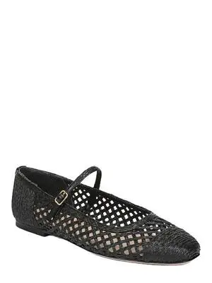 Veronica Beard Ellie Raffia Mary Jane Flat - Black