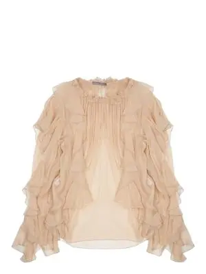 Alberta Ferretti Silk Shirt - Beige