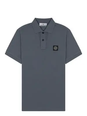 Stone Island Polo With Logo Patch - Charcoal