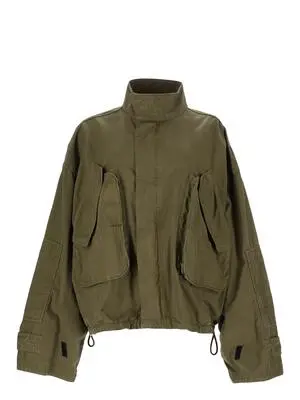 Attico Bomber Jacket With Drawstring - Green