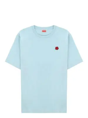 Kenzo T-shirt With "boke Flower" Embroidery - Azure