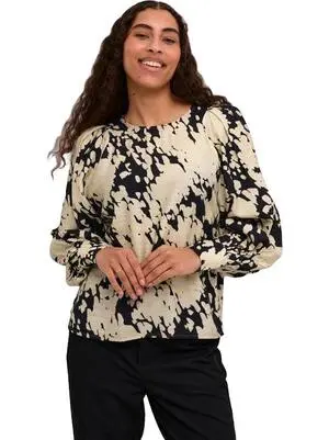 KAFFE Printed Long Sleeve Blouse