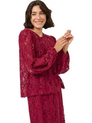 KAFFE Kalanice Lace Balloon Sleeve Blouse