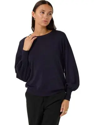 KAFFE Regina Metallic Knit Pullover - Dawn Purple