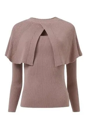 LEEM Fitted Sweater With Cape Detail - Pink