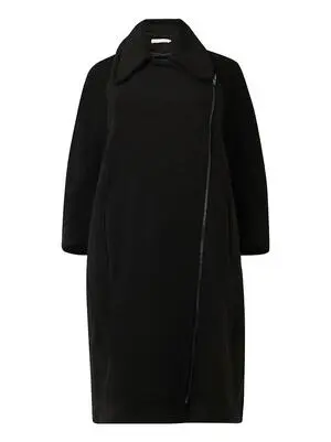 LEEM Boxy Wool-blend Biker Coat - Black