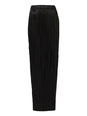 LEEM Fitted Plisse Maxi Skirt - Black