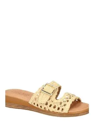 BELLA VITA Woven Wedge Sandals - Natural Raffia