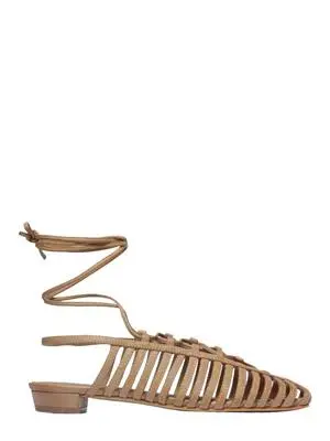 Bernardo Geneva Tie Lace-Up Sandals Neutrals
