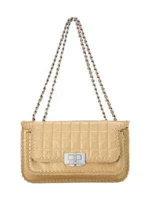 Chanel Chocolate Bar' East/west Bag - Gold