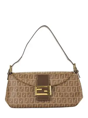 Fendi Zucchino Coated Canvas Shoulder Bag - Brown