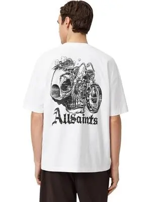 ALLSAINTS Panhead Oversized Graphic T-shirt Optic White