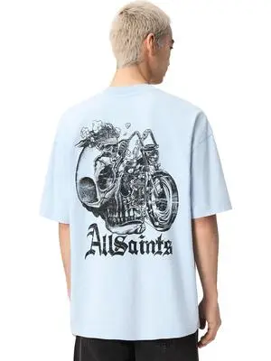 ALLSAINTS Panhead Oversized Graphic T-shirt Villa Blue