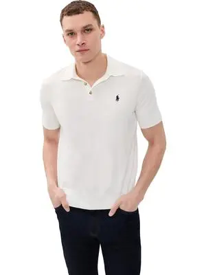 Polo Ralph Lauren Cotton Polo Sweater - Deckwash White W/ Navy Pp