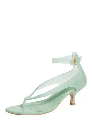 Farm Rio Jelly Kitten Heel Sandals - Dusty Green