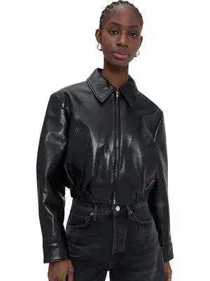 AGOLDE Nahla Cropped Leather Jacket - Detox