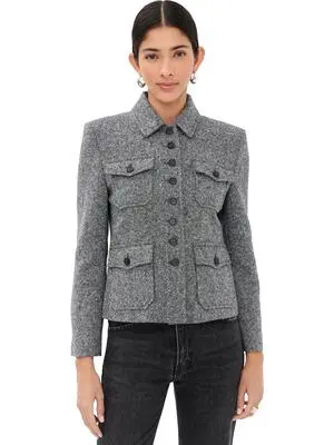 NILI LOTAN Jamison Jacket - Black Donegal