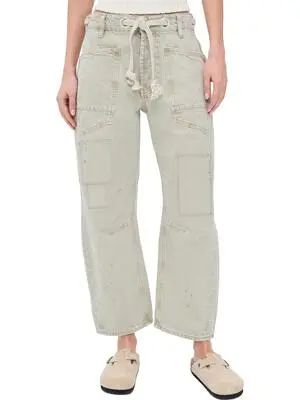 Free People Moxie Low Slung Barrel Jeans - Jetty