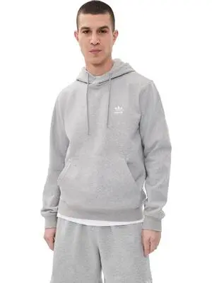 Adidas Trefoil Essentials Hoodie - Medium Grey Heather/white