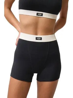 UGG Alexiah Rib Boyshort - Black + White