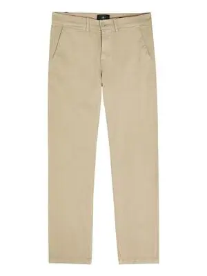 7 For All Mankind Slimmy Tapered-leg Cotton-blend Chino Trousers - Sand