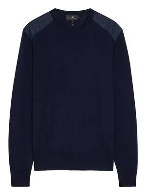 Belstaff Kerrigan Panelled Wool-blend Jumper - Navy