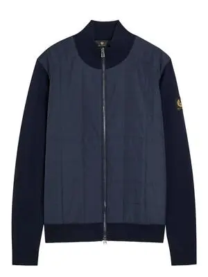 Belstaff Kelbrook Padded Shell And Wool Cardigan - Navy