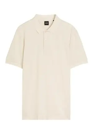 BOSS Fine-knit Cotton Polo Shirt - Beige
