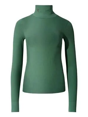 Perfect Moment Logo-embroidered High-neck Thermal Top - Green