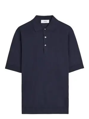 LARDINI Fine-knit Cotton Polo Shirt - Blue