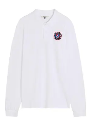 MALBON Grateful Dead Printed Fine-knit Polo Shirt - White