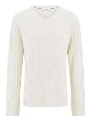 FERRAGAMO Lightweight V-neck Sweater - White