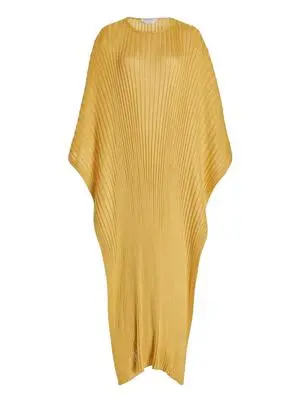 Gabriela Hearst Taos Knit Silk Poncho - Gold
