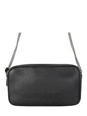 Burberry Leather Crossbody With Embossed Logo - Black