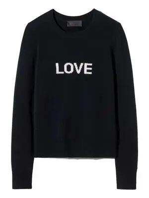 NILI LOTAN Silvie Love Cashmere Sweater - Black/ivory