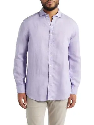 Johnnie-o Mccarthy Solid Linen Blend Button-up Shirt Tulip