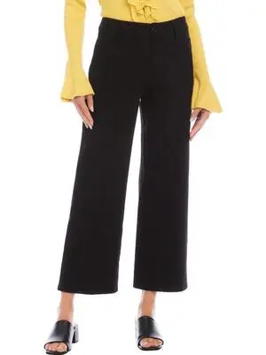 Karen Kane Lauren Patch Pocket Crop Wide Leg Pants - Black